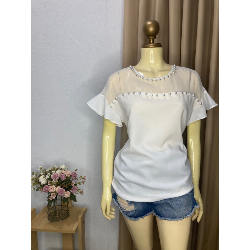pure white polo blouse for live checkout only | Shopee Philippines