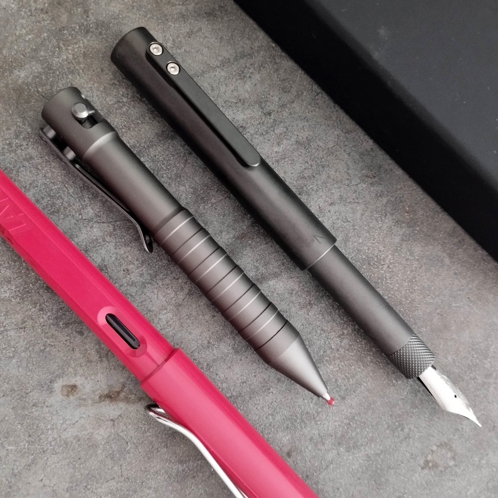 EDC Set - NAMISU N2 Titanium Pocket Pen + Machined Bolt Action Pen w ...