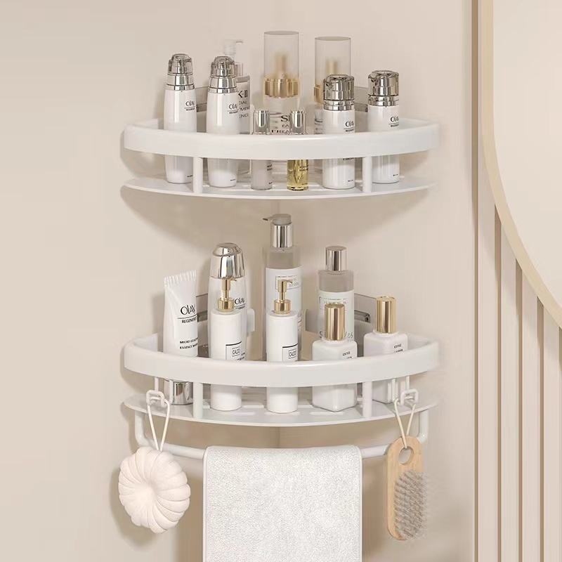 Punch-Free Bathroom Corner Shelf Corner Rack Bathroom Organizer Rack ...