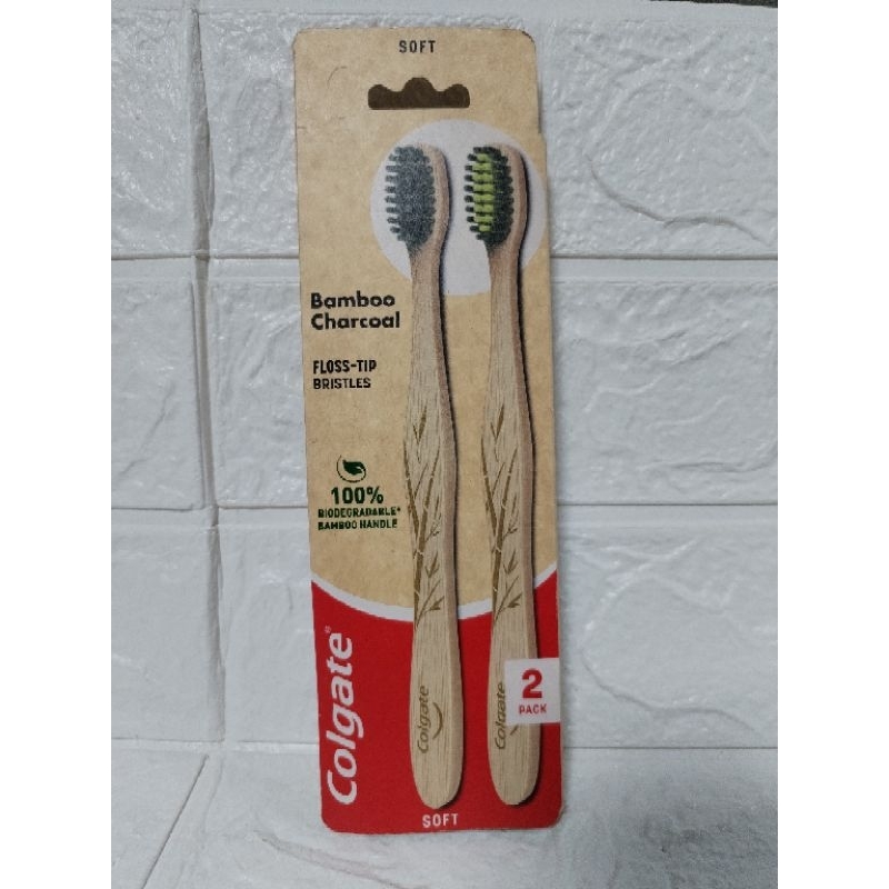 Colgate bamboo charcoal floss - tip bristles 100% biodegradable bamboo ...