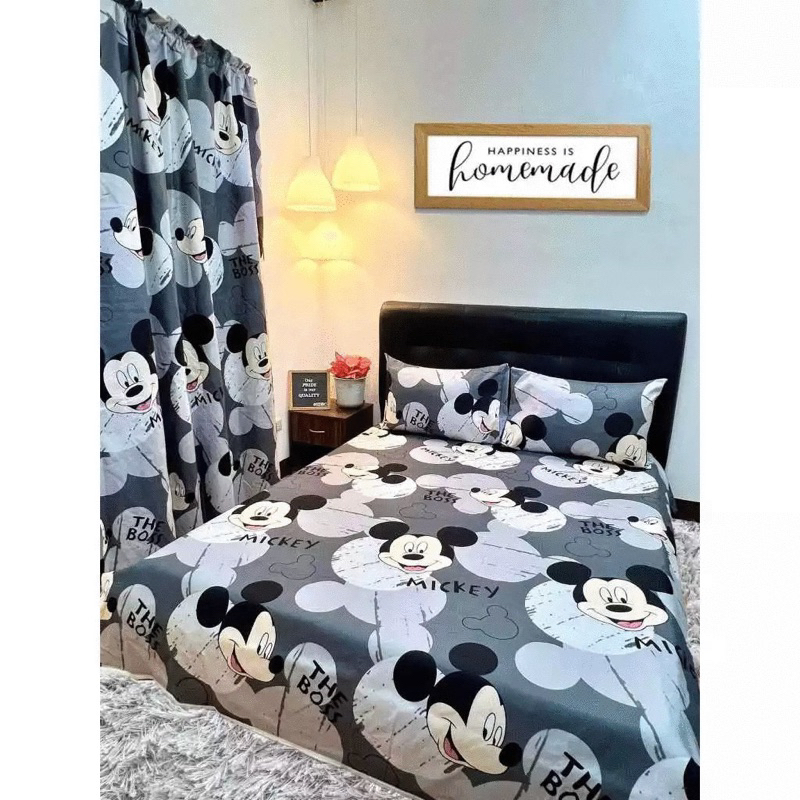MICKEY MOUSE BEDSHEET FULLY GARTERIZED CANADIAN COTTON | Shopee Philippines
