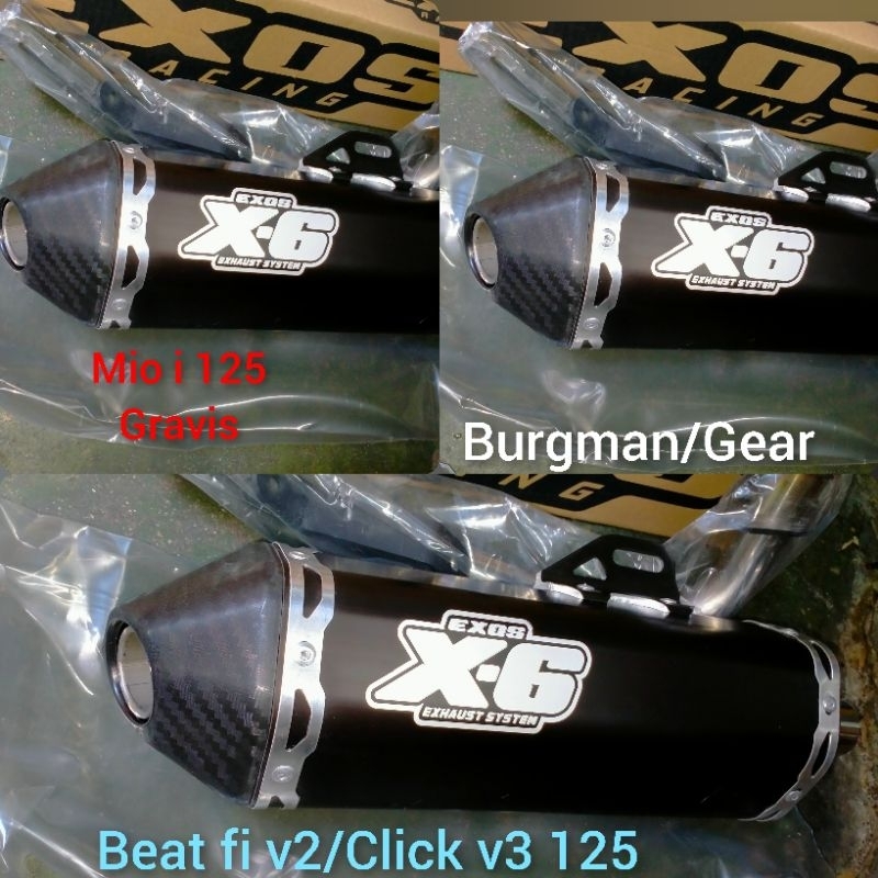 Exos X6 pipe for mio 125/gravis/Burgman /nmax v1/soulty/Gear125 ...