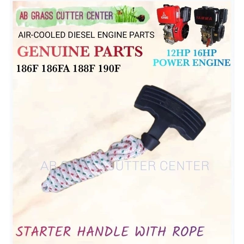 STARTER HANDLE WITH ROPE AIRCOOLED DIESEL ENGINE 186F 186FA 188F 190F ...
