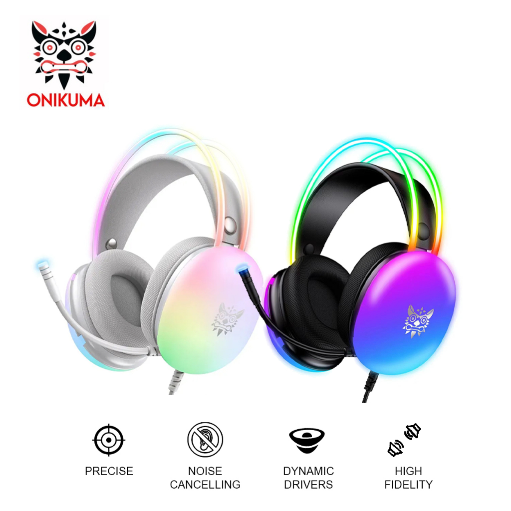 ONIKUMA X25 RGB Light Noise Cancelling Microphone Gaming Headphones | Shopee Philippines