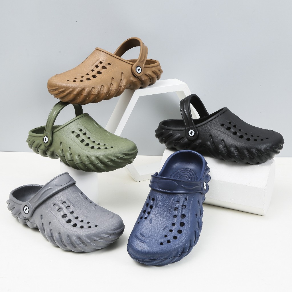 Crocs new men's summer non-slip slippers all-terrain clogs | Shopee ...