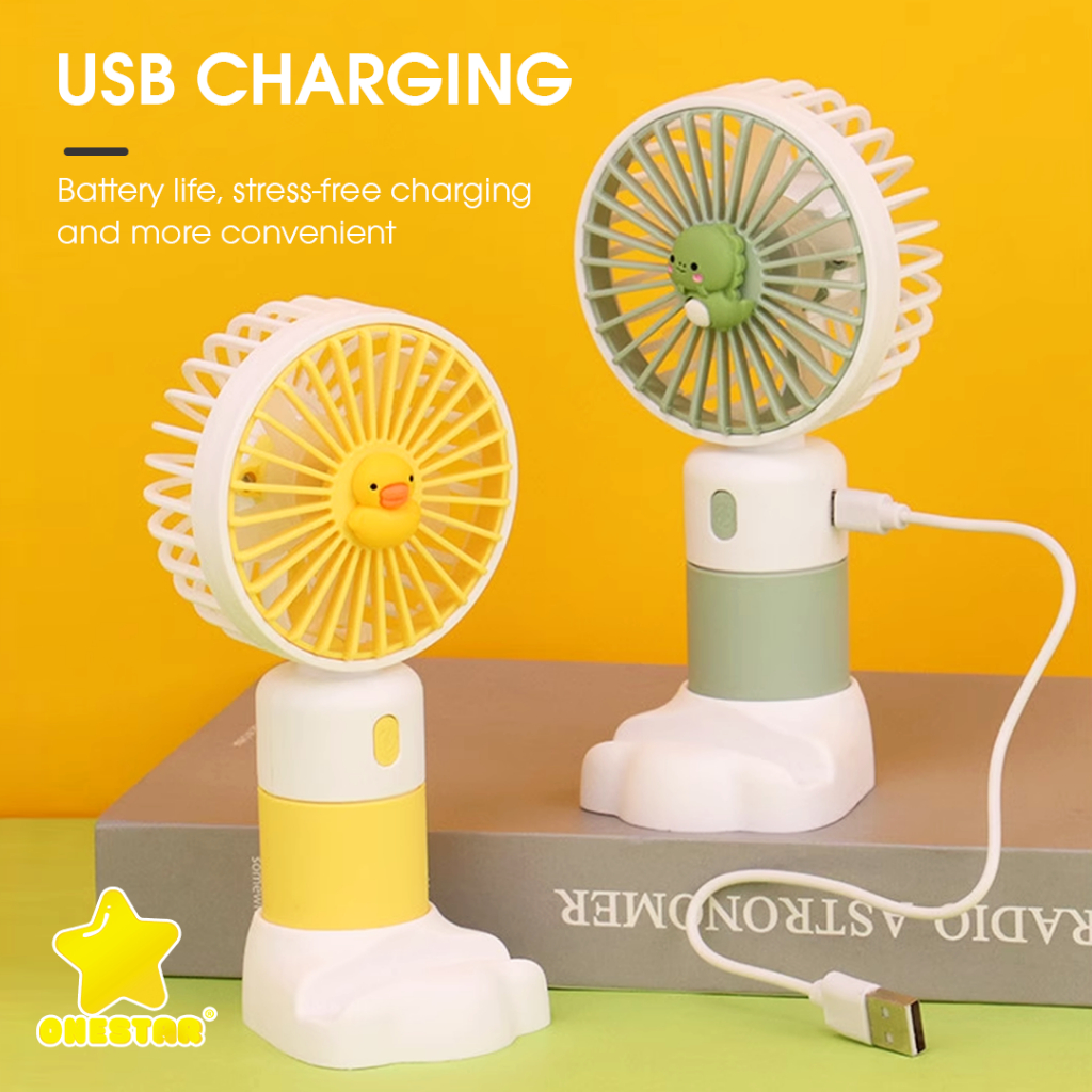 NSS Mini Fan With Phone Stand USB Charging Cute Small Fan Handy ...