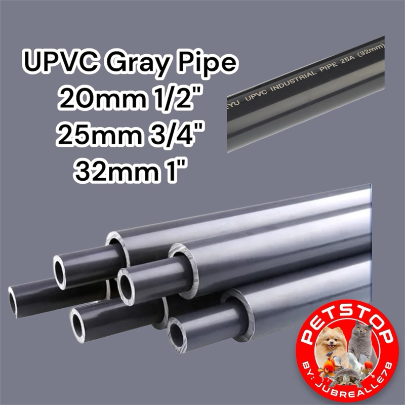 Pvc Gray Pipe Tank Fittings 1meter UPVC 1/2" 3/4" 1" | Shopee Philippines
