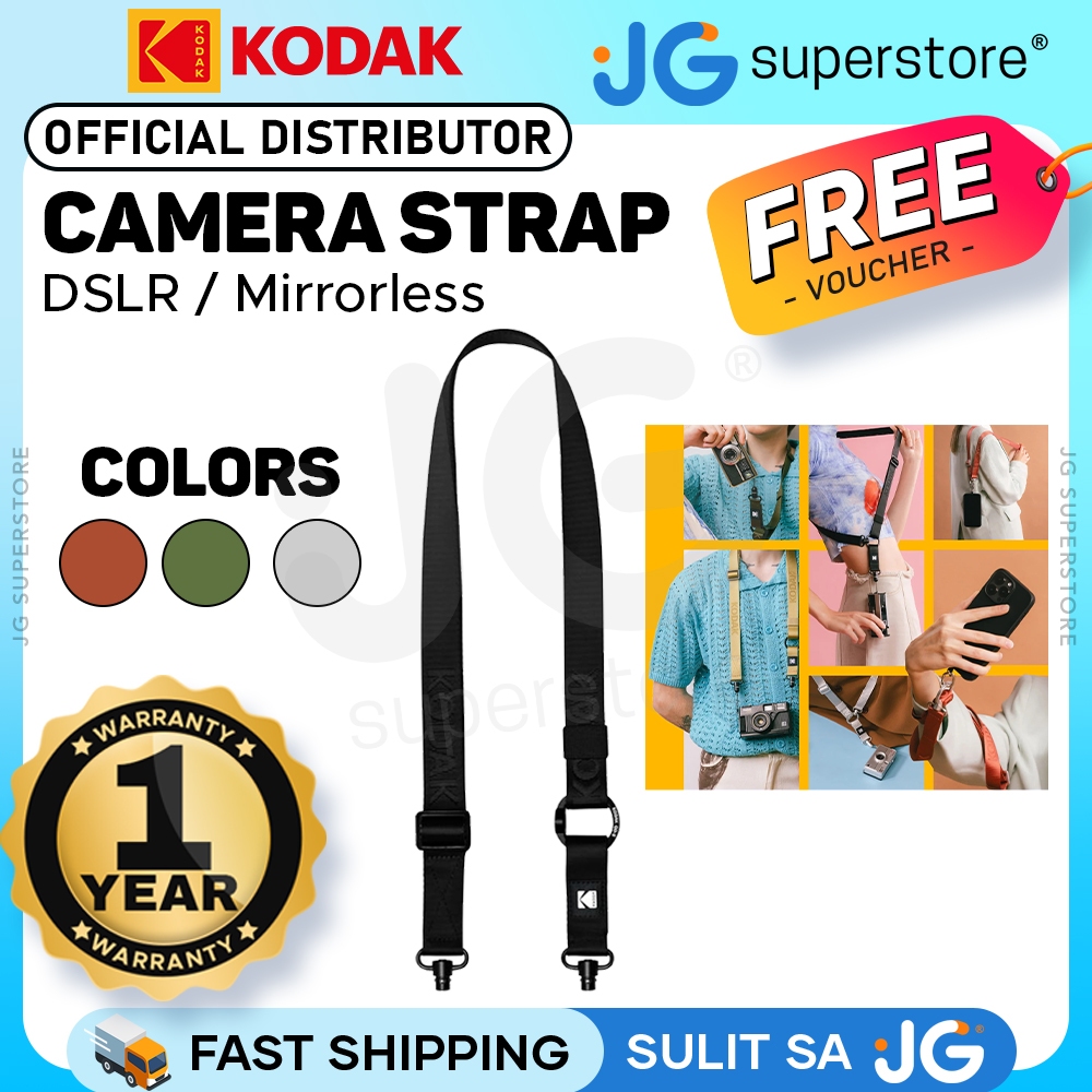 KODAK Multi-Purpose Shoulder Neck Camera Strap w/ QD Buckles & O Ring, Max 145cm & 40Kg Payload ...