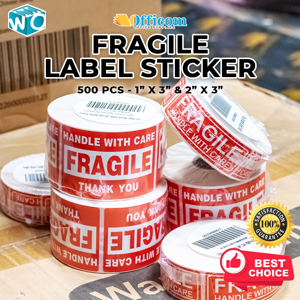 Fragile Stickers 500pcs/Roll 2 x 3 inches Handle with Care Packing ...
