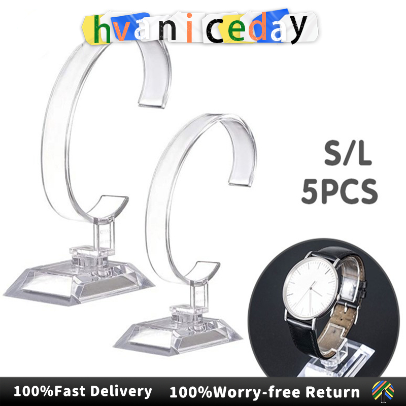 5 Pack C Shape Single Watch Display Rack 4 inch/3.5 inch Acrylic Watch ...