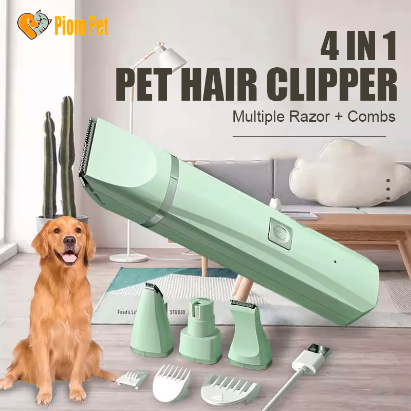4 IN 1 Pet Hair Trimmer Rechargeable Dog Razor Nail Grinder Grooming ...