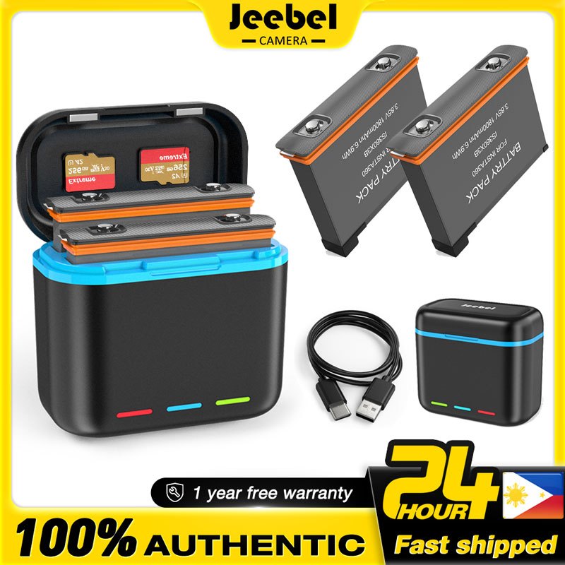 Insta360 X3 Dual Battery Charger Case Fast Charging Box With Card ...