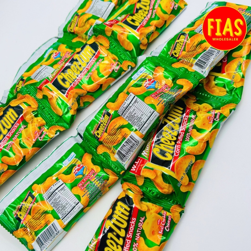 12 pcs Cheez - Zum Corn Puffed Snacks Cheese Flavor 5g | Shopee Philippines