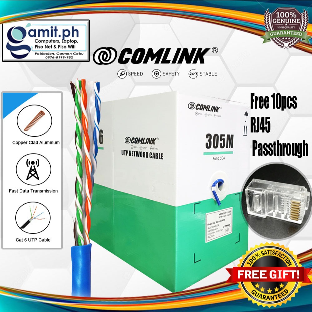 Comlink CAT6 Lan internet Utp Cable CCA Blue Ethernet Indoor and ...