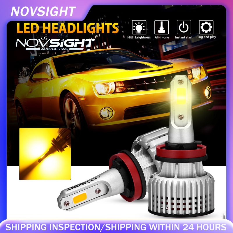 Novsight h4 led headlight for car H11 N12Y fog light Car Headlight LED Yellow Light Fog Ligh ...
