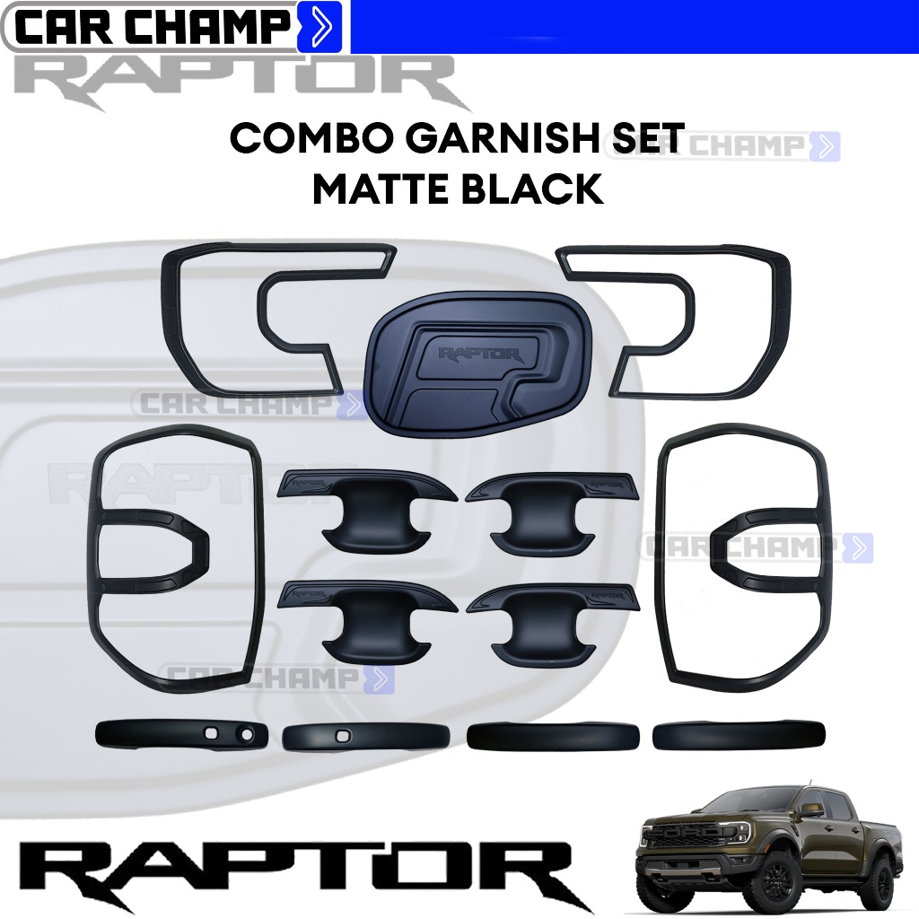 Ford Next-Gen Ranger RAPTOR 2023 to 2024 Garnish Combo Set Cover Matte ...