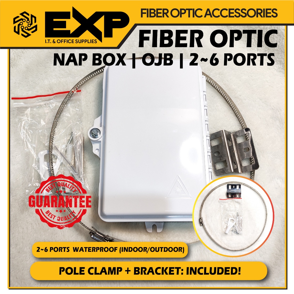 FIBER OPTIC NAP BOX | OJB | WATERPROOF | 2-6 PORTS | WHITE | 250 ...