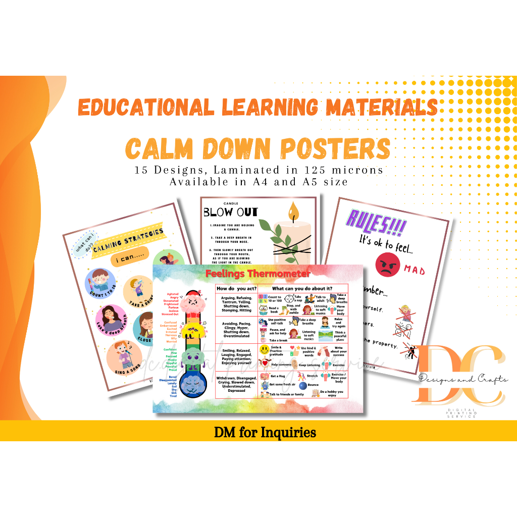 Laminated wall decor / calming corner wall arts/ calming strategies ...