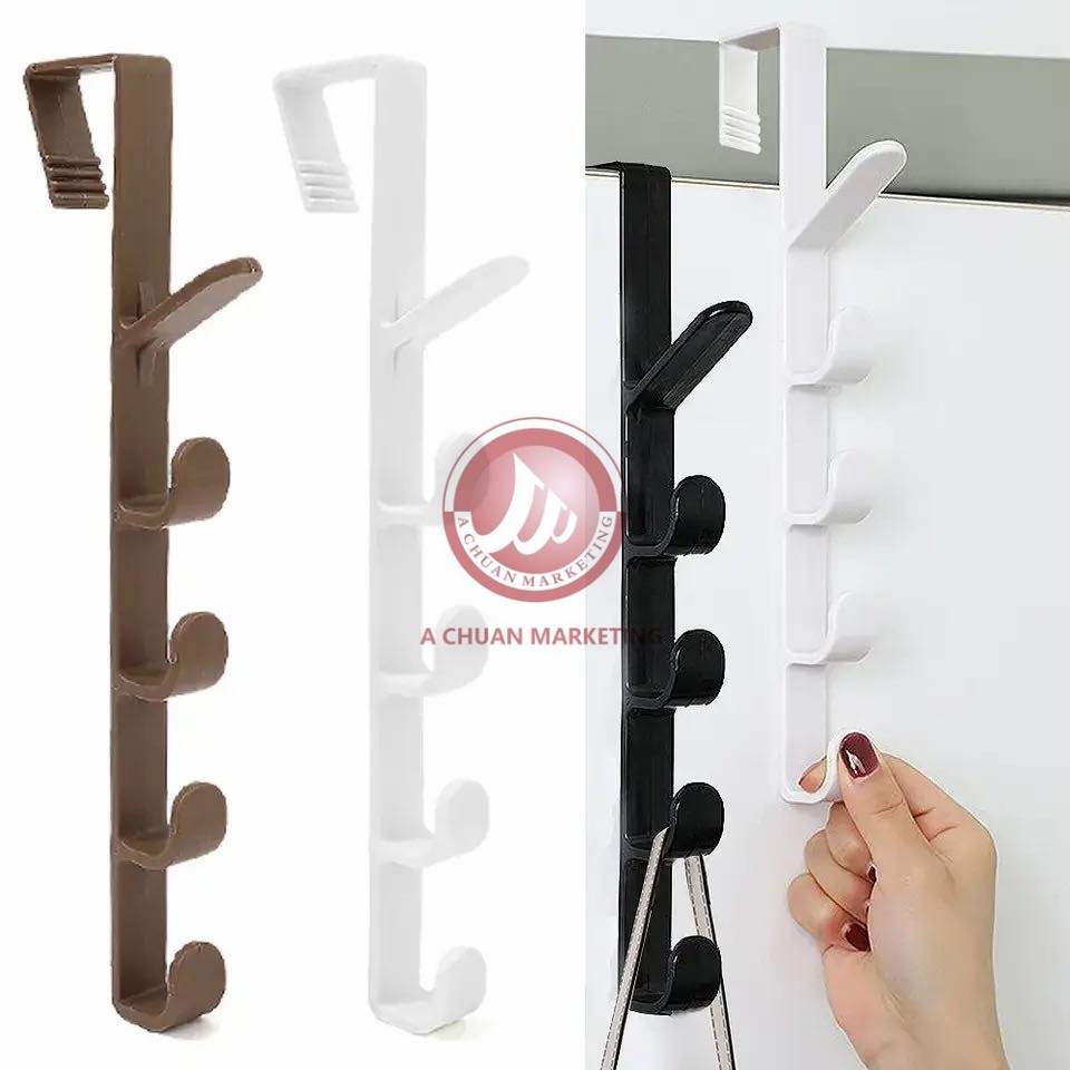 Non Punching Vertical Clothes And Hats Storage Rack Door Hook Clothes ...