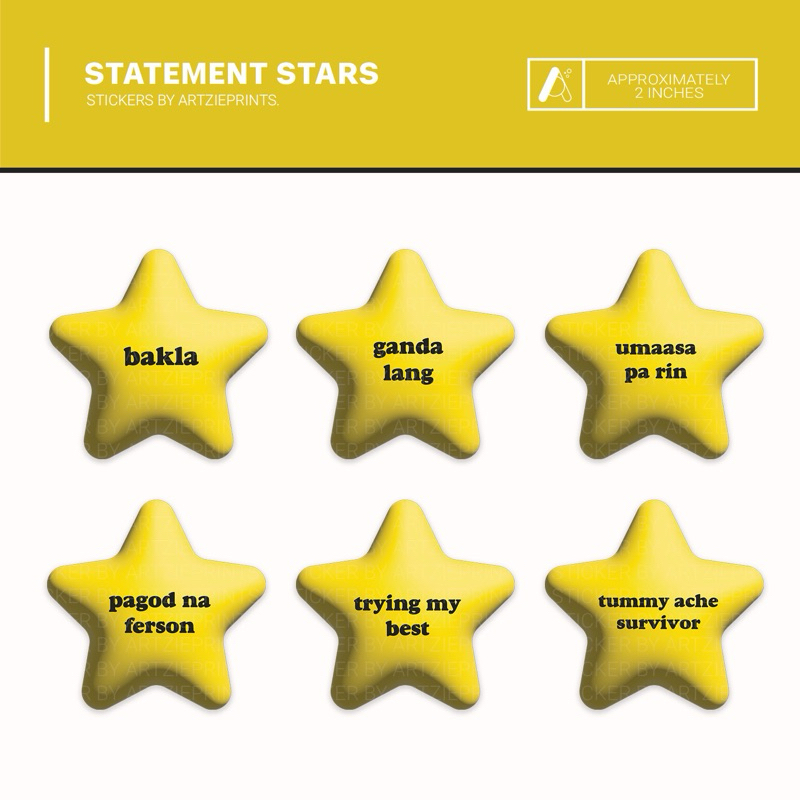 Filipino Slang Statement Star Stickers | Matte Laminated Waterproof ...