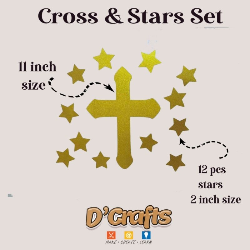 Baptismal Cross & Stars Decors | Shopee Philippines