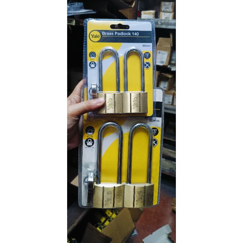 Yale HD Brass Padlock Long Shackle V140.30LSKA2, V140.40LSKA2(40mm ...