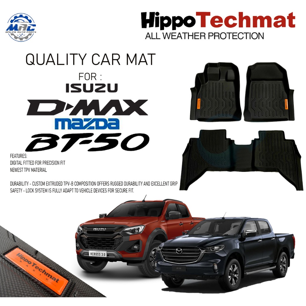 HIPPO TECHMAT for Isuzu DMAX D-MAX / Mazda BT50 2021-2024 Deep Dish ...
