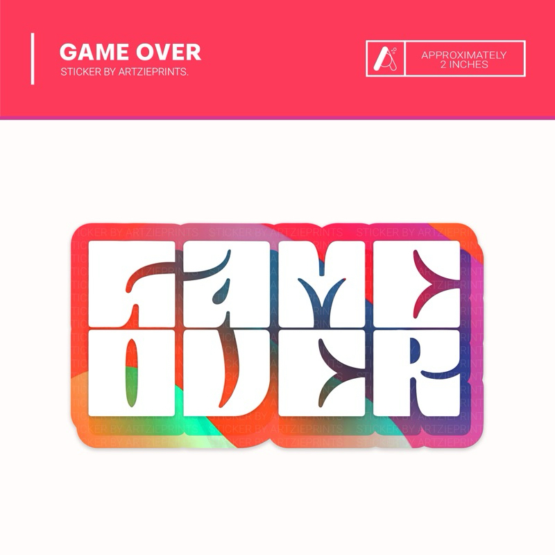 Game Over Sticker | Matte Laminated Waterproof | For : Laptop | Journal ...