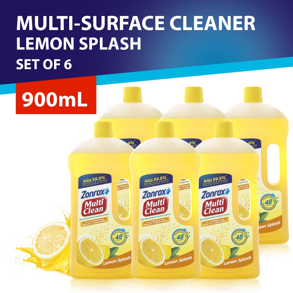 Zonrox Multi Clean Lemon Splash (900 mL) x6 | Shopee Philippines