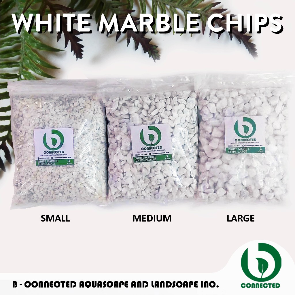 WHITE MARBLE CHIPS - PEBBLES STONE ROCK BY B-CONNECTED - AQUARIUM ...
