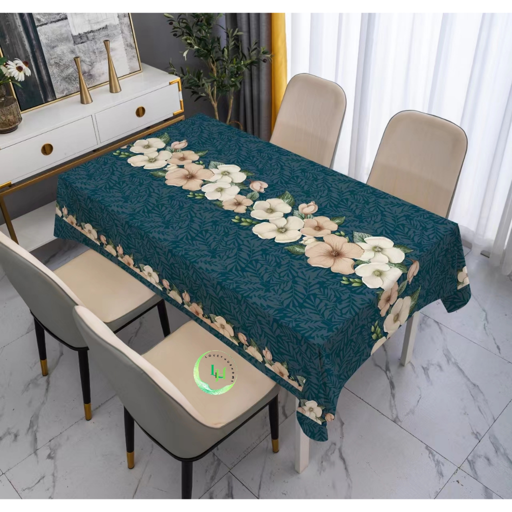 GREEN FLOWER MANTEL Pvc Tablecloth Cloth Table Cover Home Kitchen ...