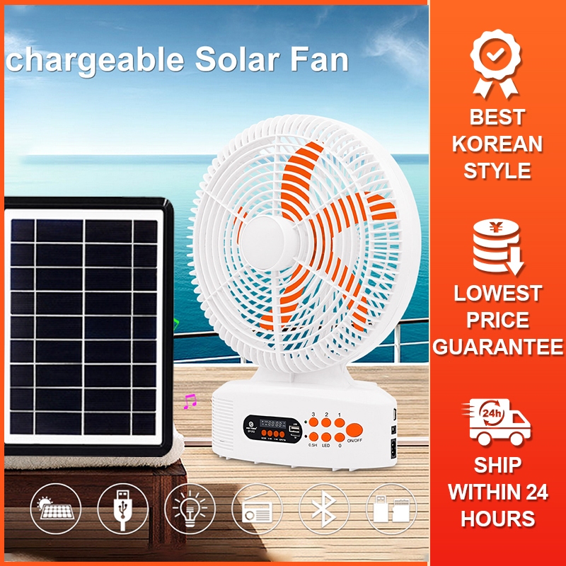 Solar Electric Fan Portable Fan Solar Panel Charging Fan with radio ...