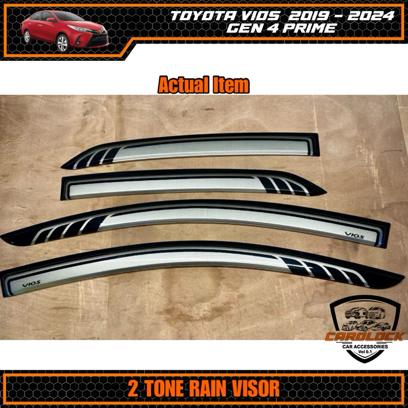 Toyota Vios 2019 - 2025 Silvernet Rain Visor Two Tone | Shopee Philippines