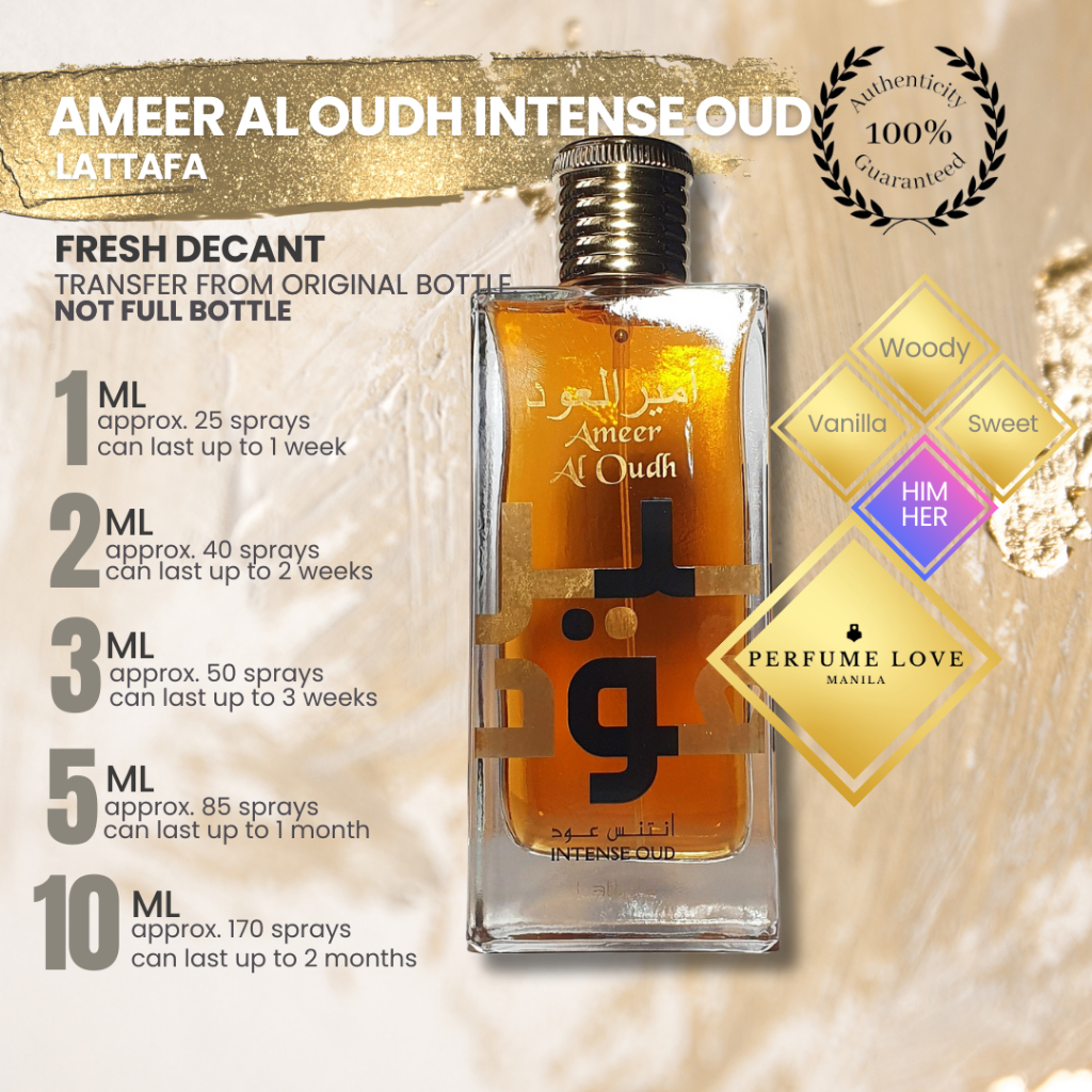PERFUME DECANT Lattafa Ameer AI Oudh lntense Oud Eau de Parfum | Shopee ...