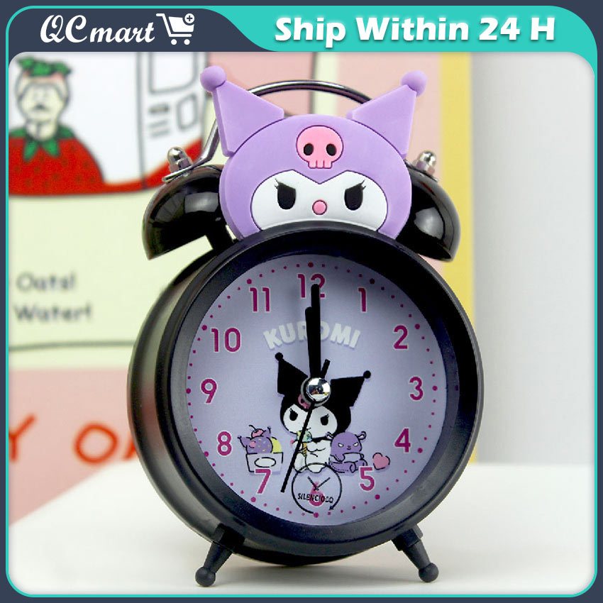 【Fast Shipment】 Kawaii Sanrio Anime Silent Table Clock Kuromi ...