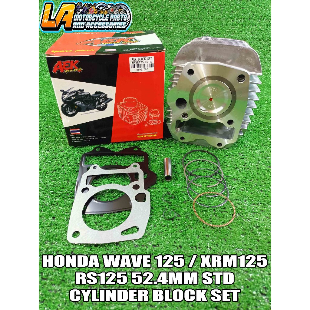 AEK CYLINDER BLOCK SET - HONDA WAVE 125 / XRM 125 / RS 125 - 52.4MM ...