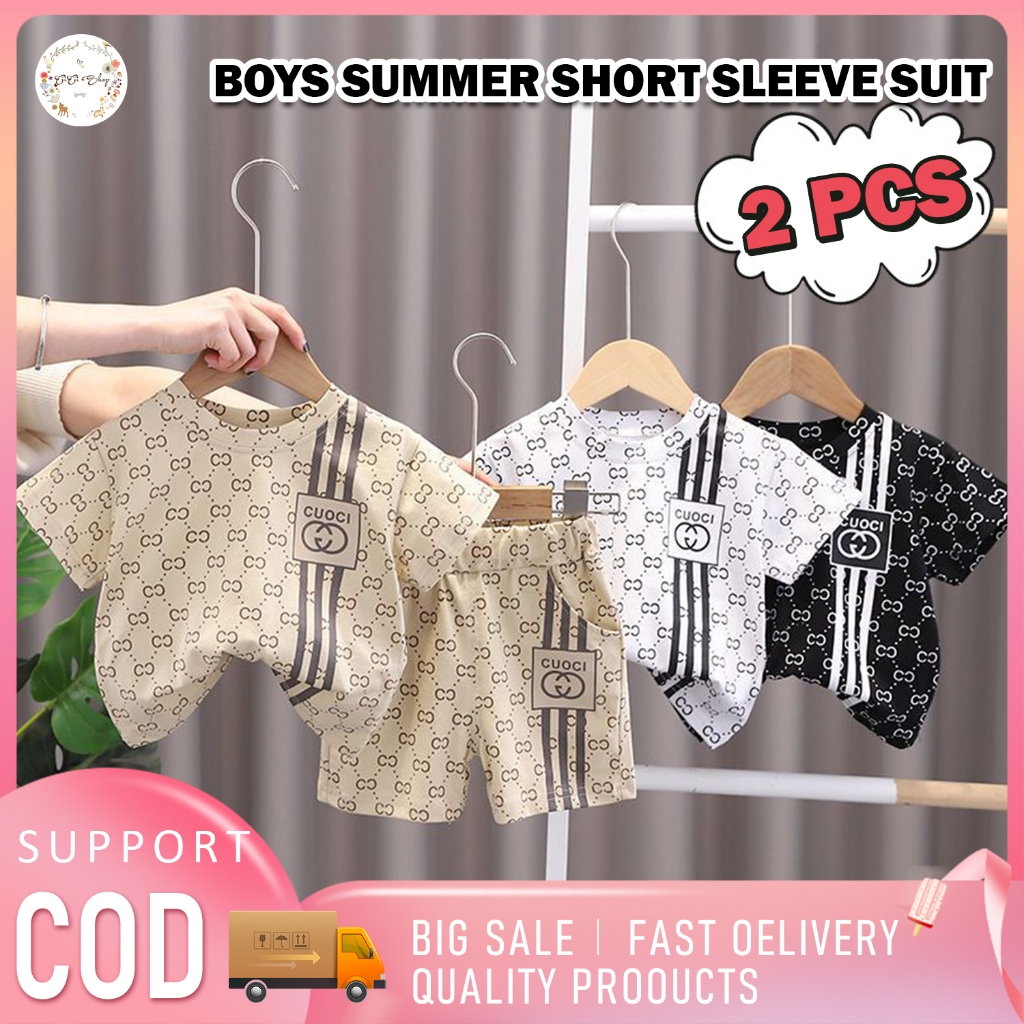 CiCi Korean Kids Boys Tshirt Shorts Set Pajama Terno Baby Boy Clothes ...