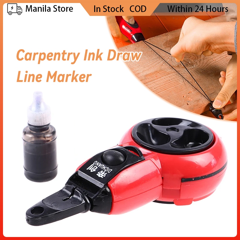Portable Carpentry Draw Line Marking Pen Automatic Rewind Chalk Line ...