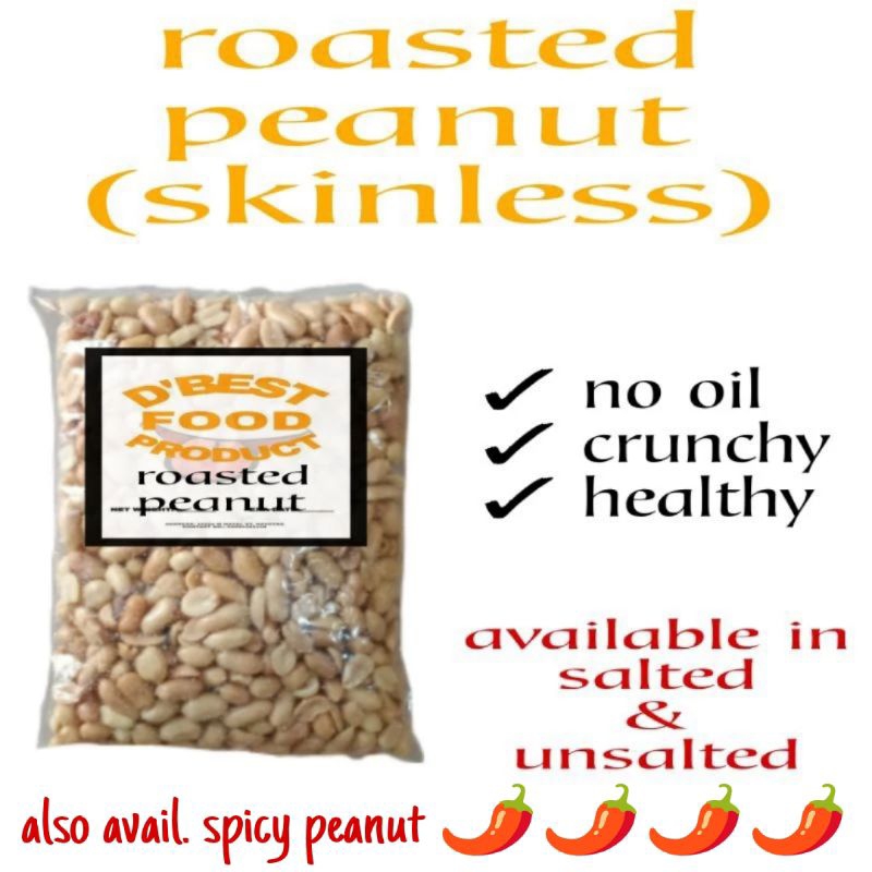 roasted skinless peanut unsalted or spicy garlic peanut 250g ( maning ...