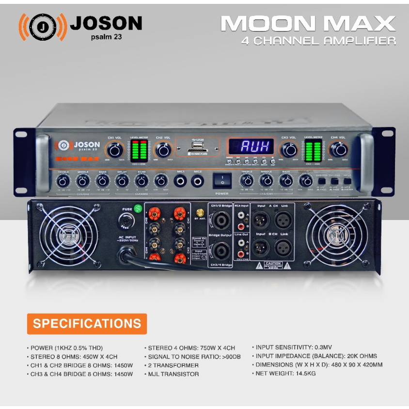 Joson Moon Max 4 Channel Professional Digital Karaoke High Power ...