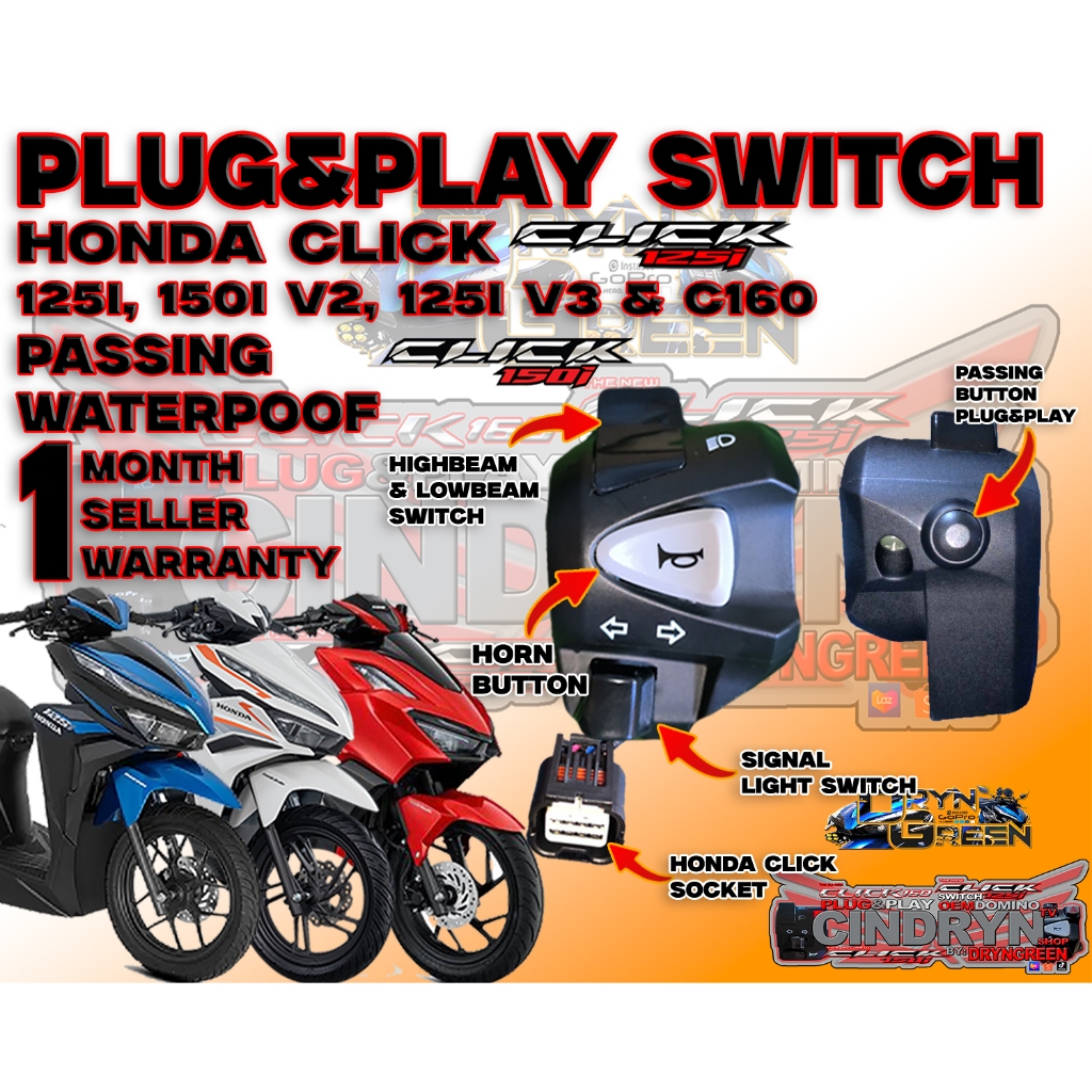 Honda Click Left Switch Plug and Play for 125i and 150i v2 | v3 | C160i ...