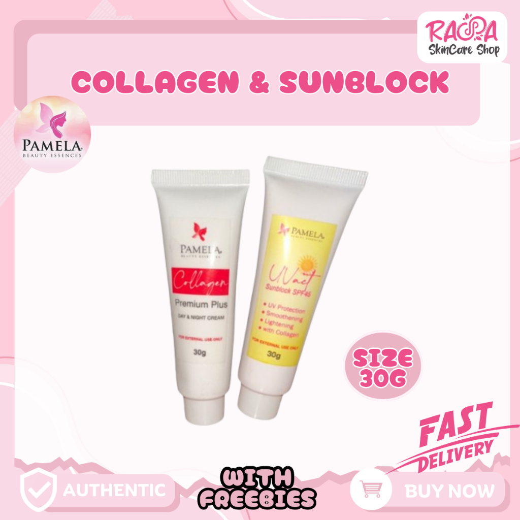 PAMELA 30G PREMIUM COLLAGEN CREAM / 30G SUNBLOCK WITH SPECIAL FREEBIES ...