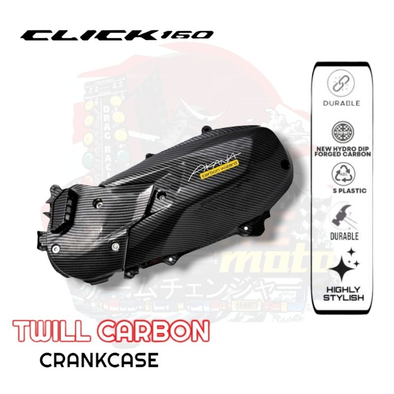 NEW!! Honda Click 160 hydro dip carbon crank case cover | Shopee ...