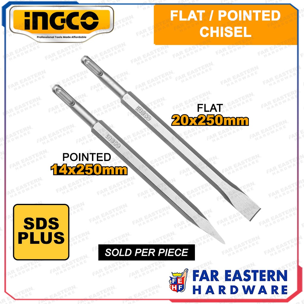 INGCO Pointed | Flat Chisel Bit SDS PLUS + Shank for Rotary Hammer INAC | Shopee Philippines