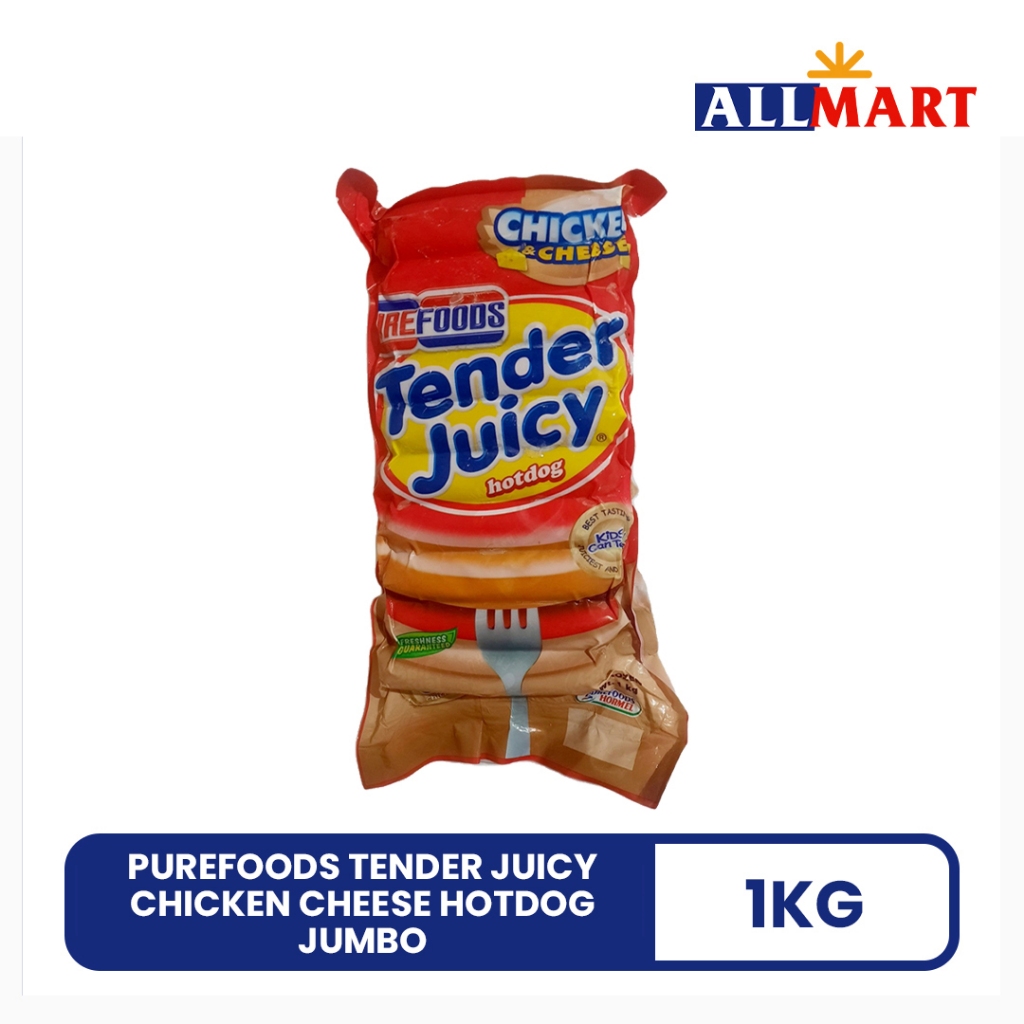 Purefoods Tender Juicy Chicken Cheese Hotdog Jumbo 1kg | Shopee Philippines