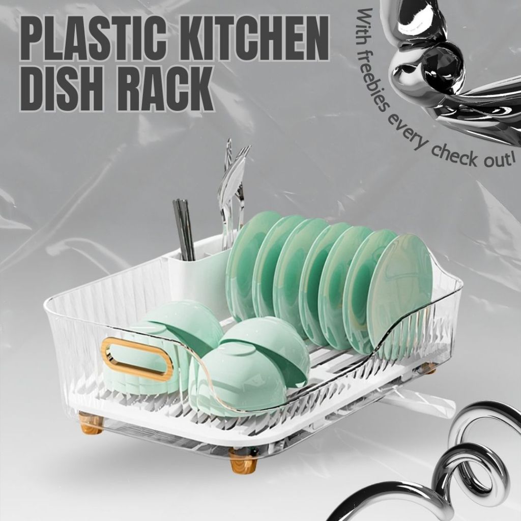 Dish Drying Rack, Kitchen Dish Drainer Rack, Plastic Transparent Sink ...
