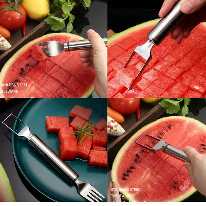 2 In 1 Stainless Steel Watermelon Chunk Splitter Stainless Steel Fruit ...