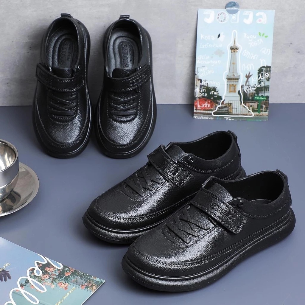 SHUTA Kids black shoes to school for boys rubber light weight | Shopee ...