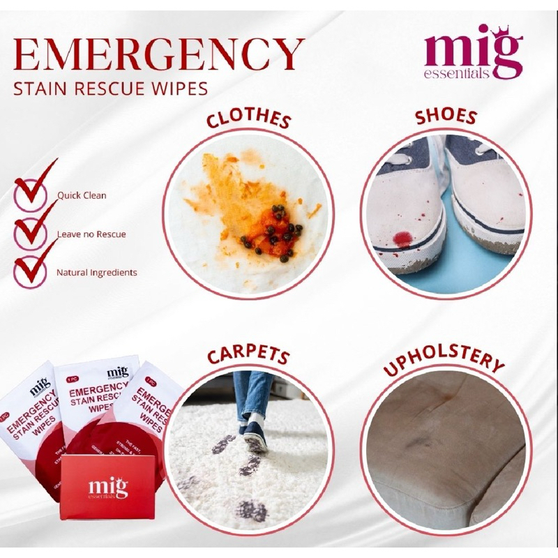 Emergency Stain Rescue Wipes, MIG essentials | Shopee Philippines