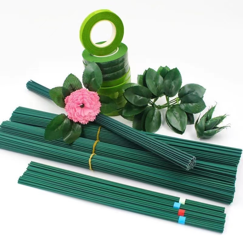 10pcsPlastic-clad Iron Flower Stem For Artificial Hydrangea Rose Flower ...